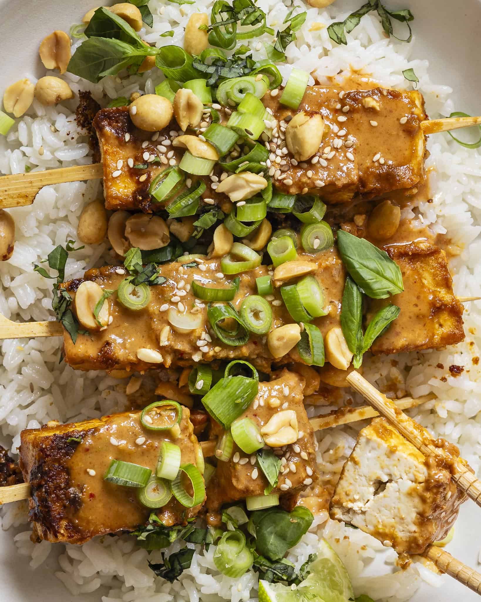 Stegt tofu - Opskrift på sprød tofu med peanut marinade